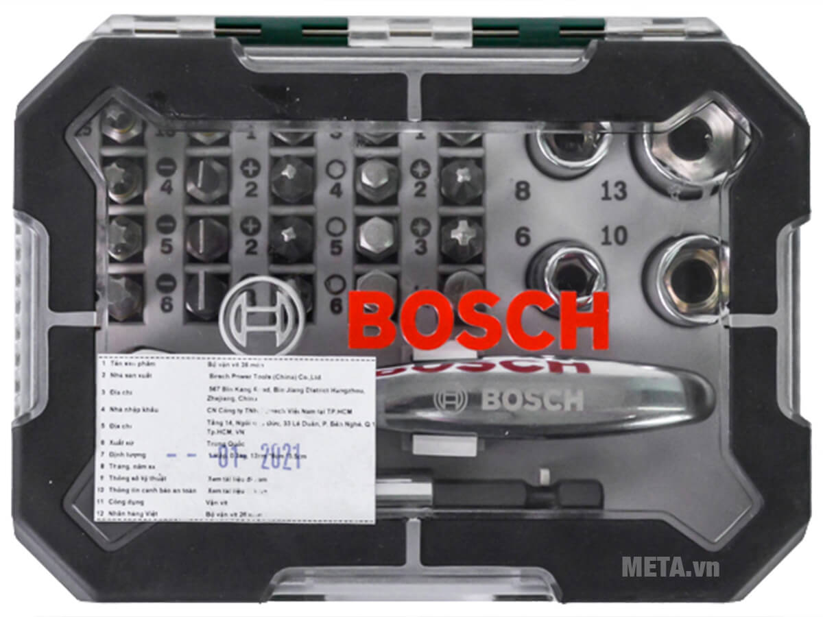 Bộ vặn vít Bosch 26 món 2607017322 - META.vn