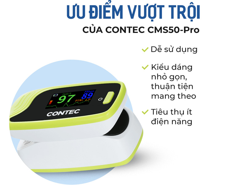 Máy đo nồng độ oxy trong máu Contec CMS50-Pro - META.vn