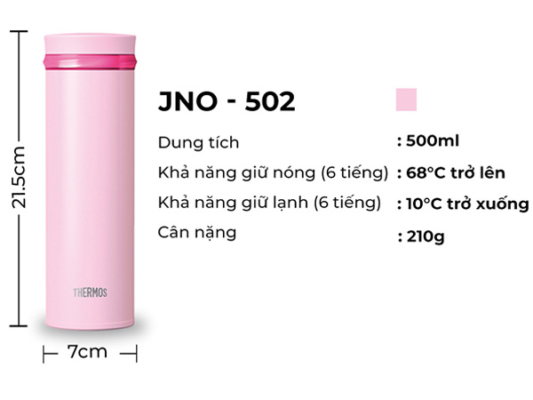 Bình giữ nhiệt Thermos nắp vặn JNO-502 500ml - META.vn