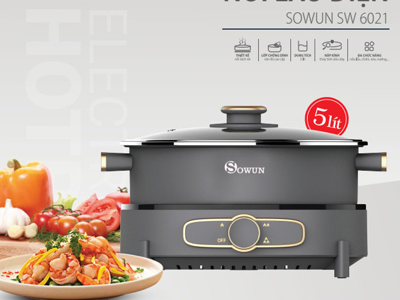 Lẩu điện Sowun SW 6021 (5 lít) - META.vn