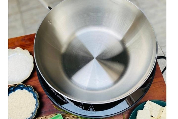 Chảo đúc inox sâu lòng 3 lớp đáy liền Tri-Ply Kaiyo 24cm - META.vn