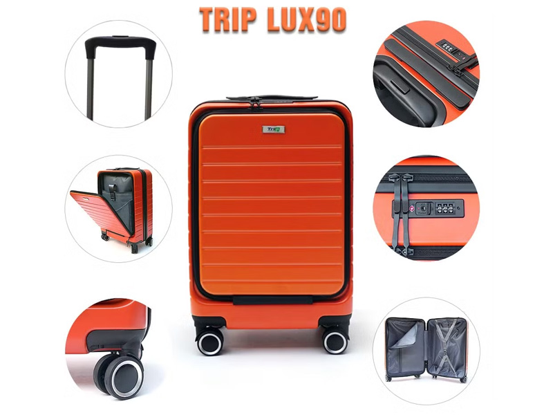 Vali kéo nhựa có ngăn đựng Laptop Trip Lux90 - META.vn