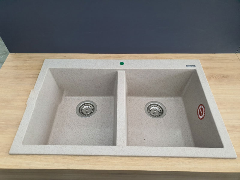 Chậu rửa đá nhân tạo Teka FORSQUARE 2B 790 BEIGE - META.vn