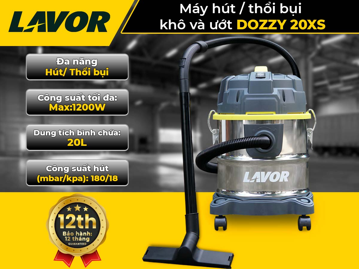 Máy hút thổi bụi khô và ướt Lavor Dozzy 20XS - META.vn