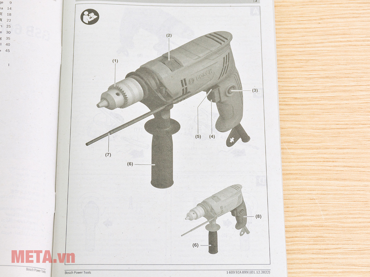 Bộ máy khoan động lực 91 phụ kiện Bosch GSB 600 (06011A03K2) - META.vn