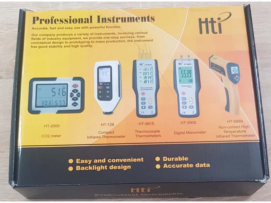 Máy đo nhiệt độ bằng hồng ngoại, laser HTI HT-6889 (-50 đến 1.600 độ C) - META.vn