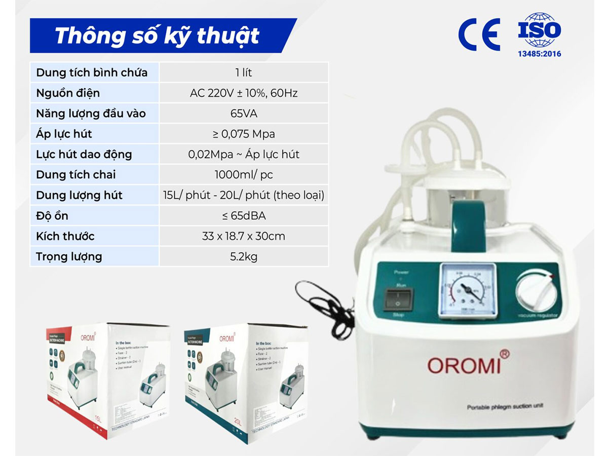 Máy hút dịch 1 bình Oromi SS-6A (20 lít/phút) - META.vn
