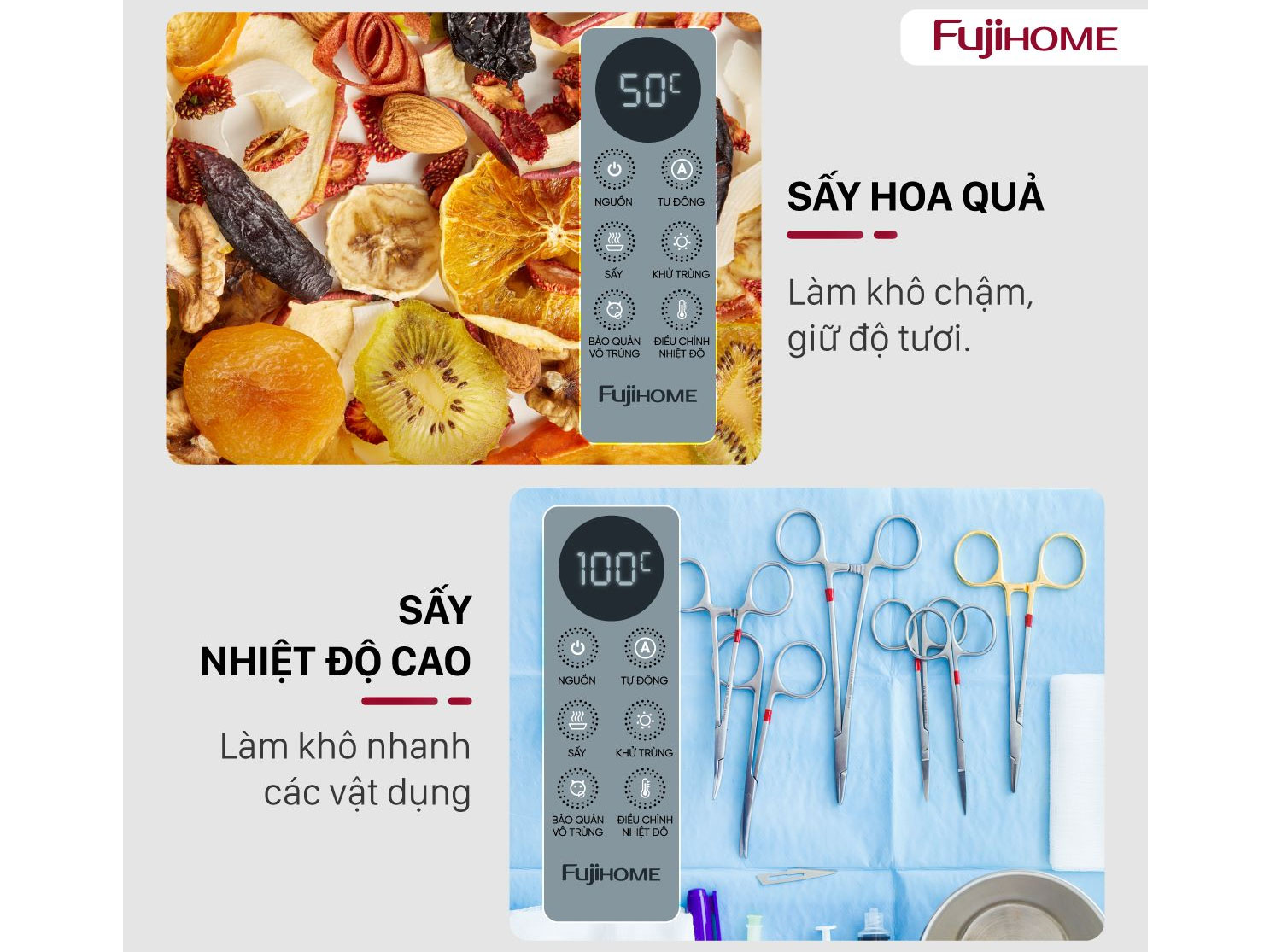 Tủ sấy tiệt trùng đa năng Fujihome DD38 - META.vn