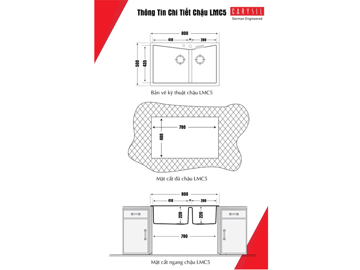 Chậu rửa chén Carysil LMC5 - META.vn