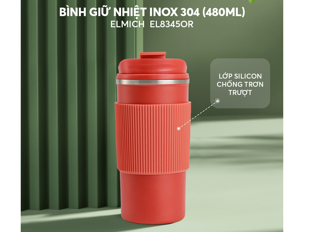 Cốc giữ nhiệt inox 304 Elmich EL8345OR (480ml) - META.vn