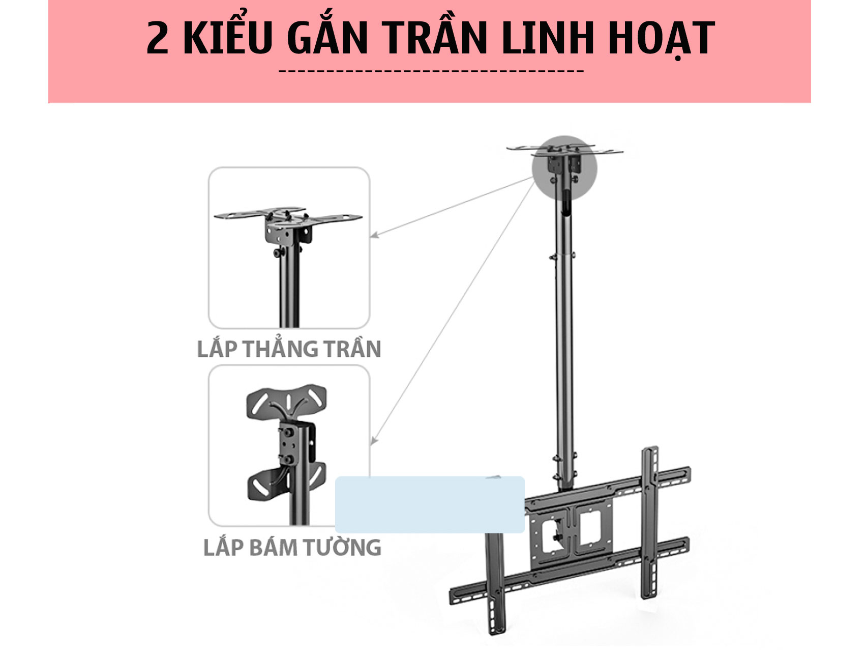 Giá treo tivi thả trần ErgoTek E555 32 - 70 inch - META.vn