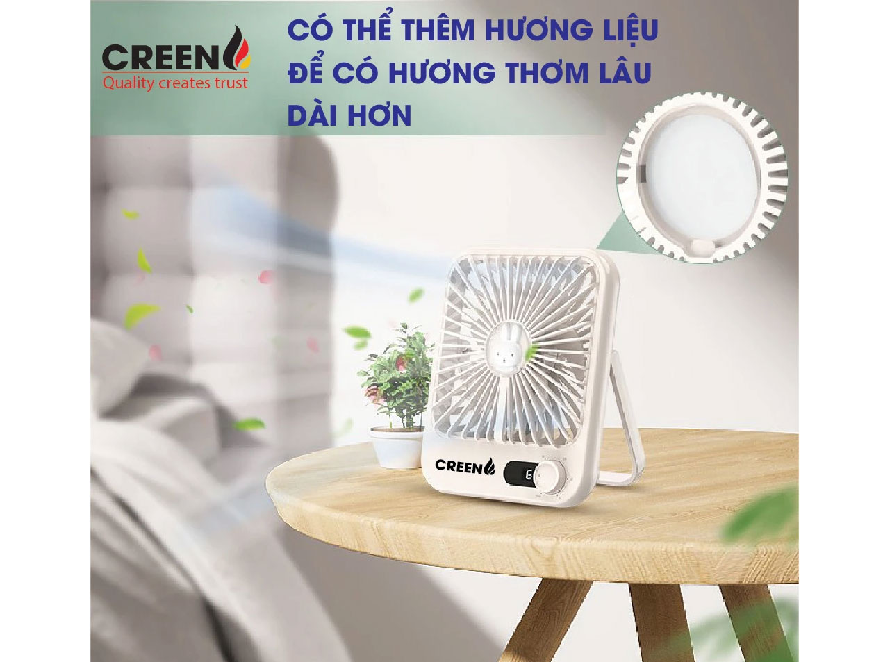 Quạt tích điện mini Creen CR-SK101 - META.vn