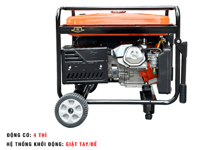 Máy phát điện chạy xăng Kabuto KBT7500SE (7KW, đề nổ, bánh xe, tay cầm) - META.vn