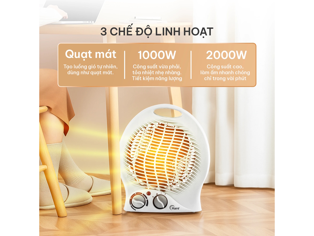 Quạt sưởi điện Hare HR-HT1001 - META.vn