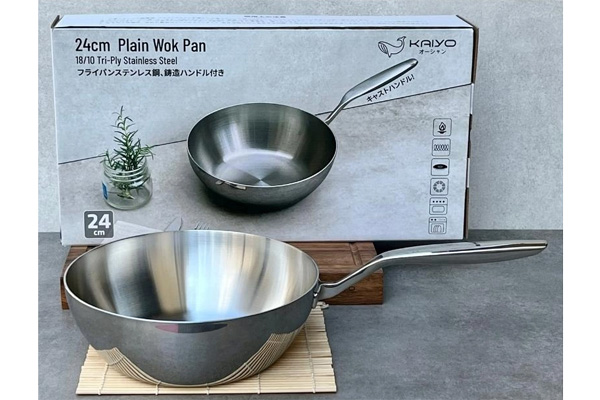 Chảo đúc inox sâu lòng 3 lớp đáy liền Tri-Ply Kaiyo 24cm - META.vn