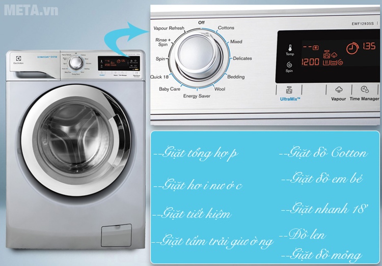 Máy giặt cửa trước Electrolux EWF12935S 9.5kg - META.vn