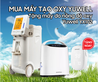 Khuyến mại: Tặng máy đo nồng độ oxy Yuwell YX102 khi mua máy tạo oxy Yuwell